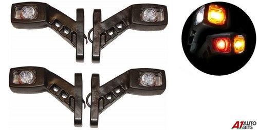 4x 12v 24v Red Amber White Stalk Side Rubber Led Marker Lights Trailer ...