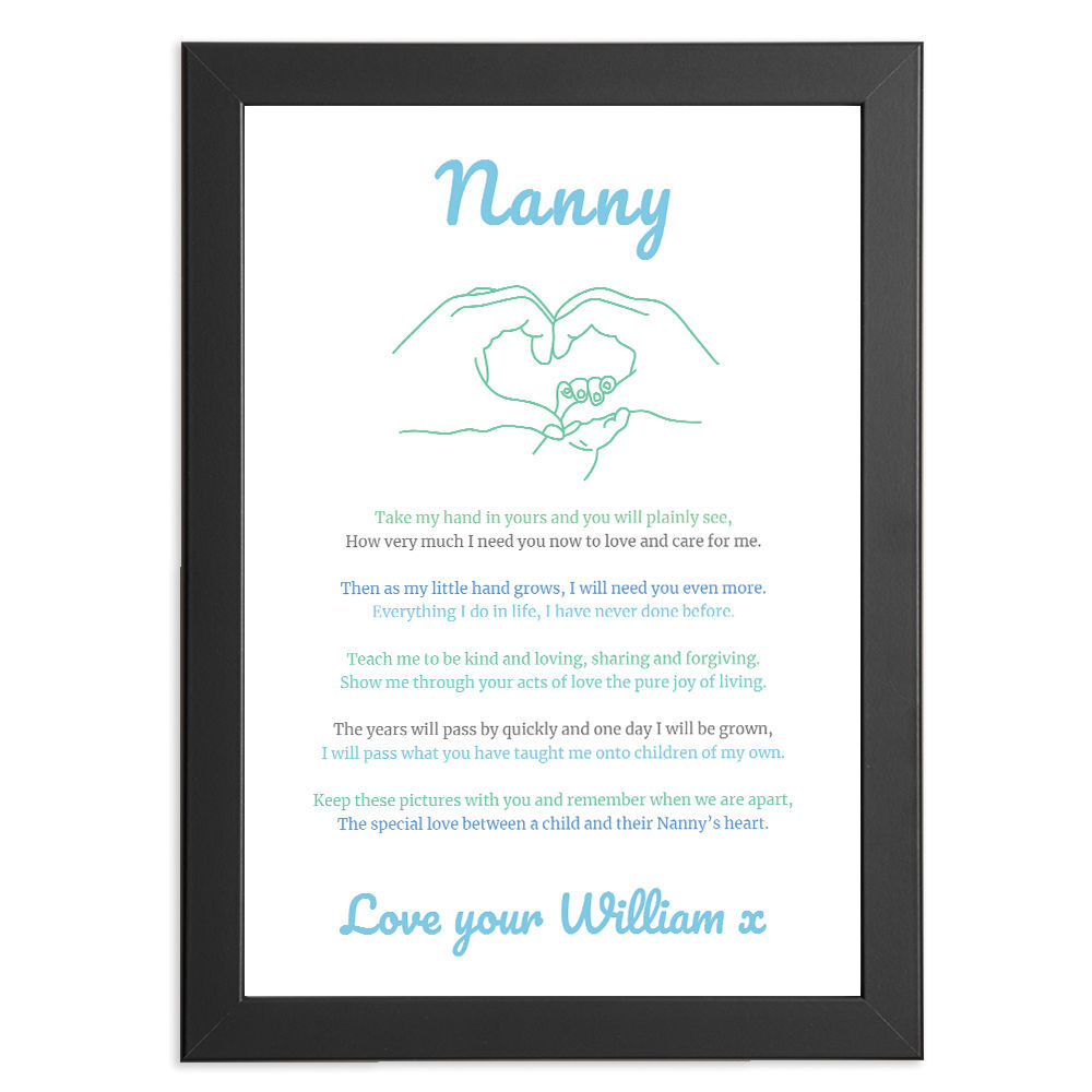 Personalised Nanny Gifts From Grandson Poem Print From New Baby Nana ...