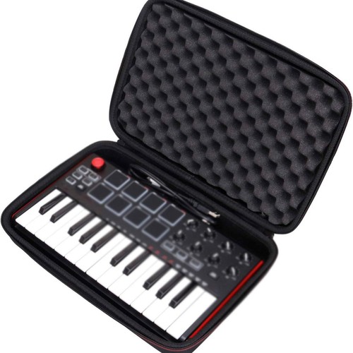 25 Key USB MIDI Keyboard Controller Case Smooth Zipper Hard Carrying ...