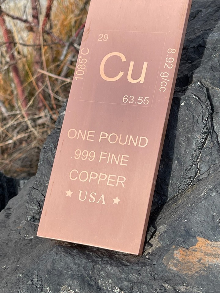 1 lb Copper Ingot Bar /Chemistry Element Design /14.58 oz/454 g Fine Cu ...