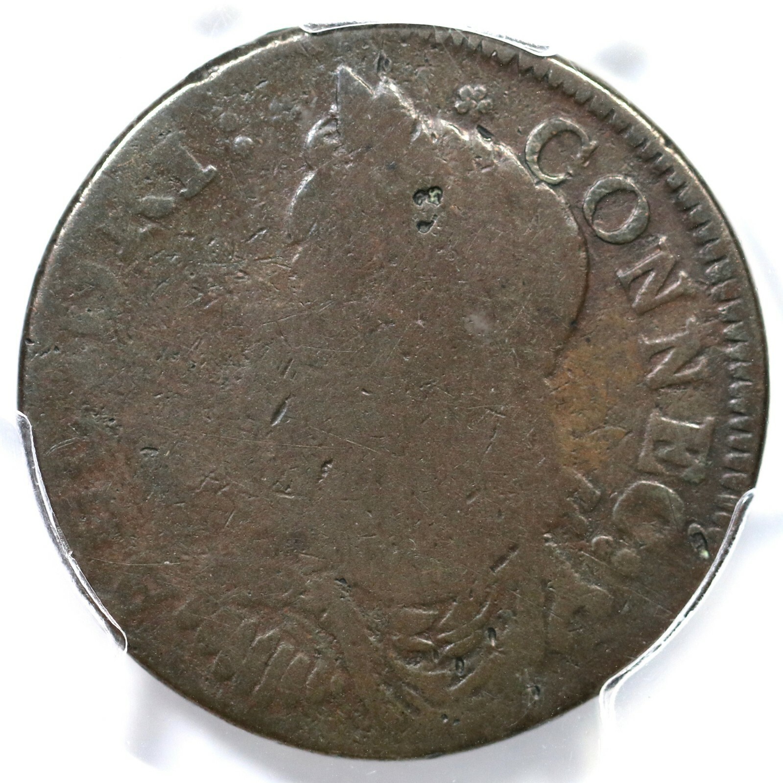 1787 28-m R-5+ PCGS G 6 Draped Bust Left Connecticut Colonial Copper ...