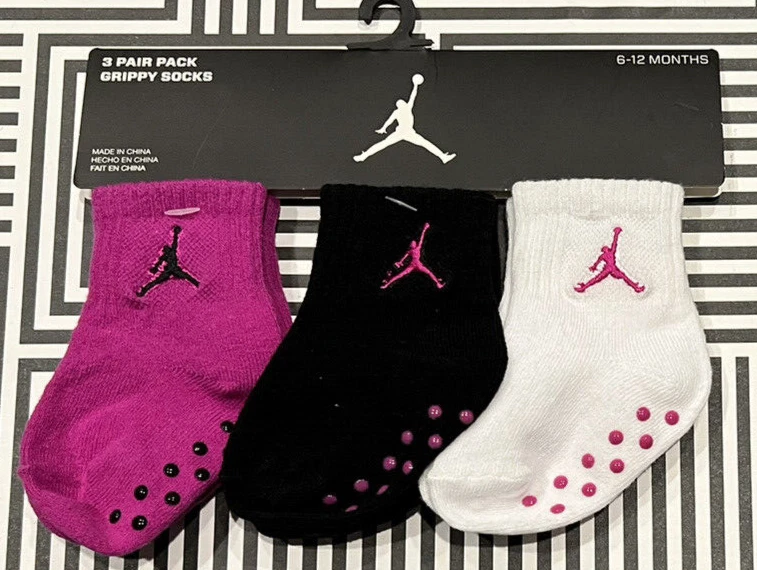 Pink And White Jordan Socks