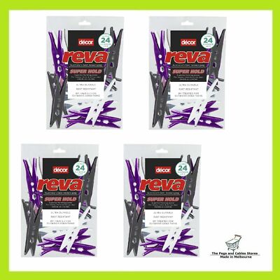 Bulk 96 Pieces Original Reva "Super Hold" Heavy duty clothes line pegs ...