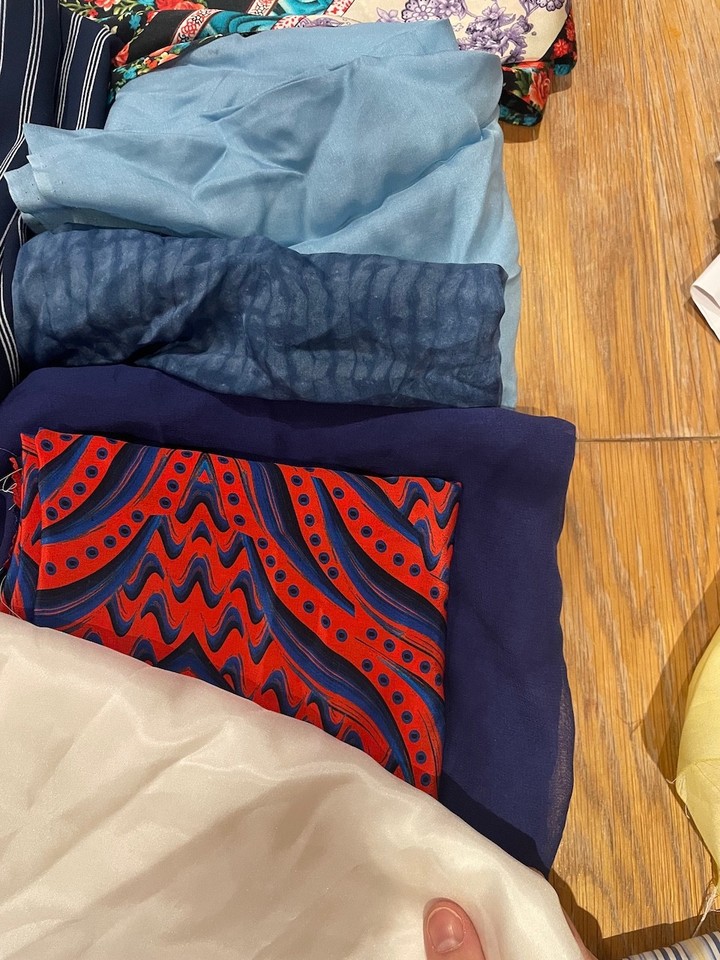 Fabric remnants bundle Silk, Wool, Polyester | eBay UK