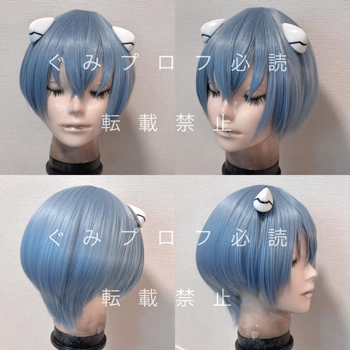 Ayanami Rei Evangelion Cosplay Wig with Interface & Eyepatch Used Japan ...