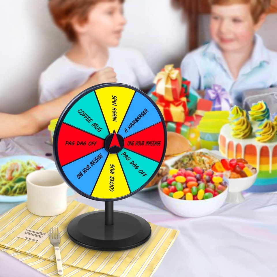 Pionites Prize Wheel 8 INCH Tabletop Roulette 8 inches, 8'' Multicolor ...