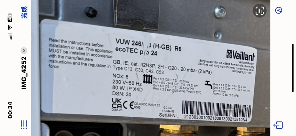 Vaillant ecoTEC Pro 24 Combi Boiler – A-Rated, Fully Working, Great ...