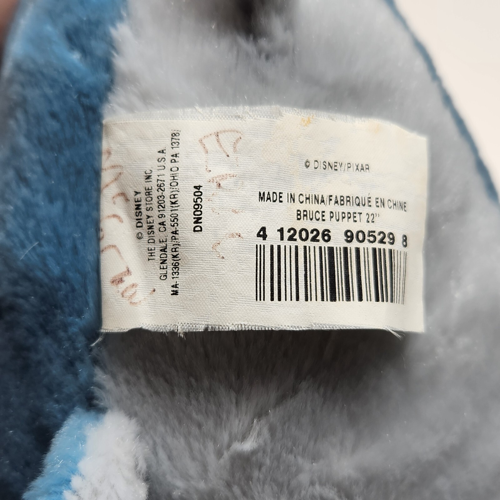 22" BIG DISNEY FINDING NEMO BRUCE SHARK HAND PUPPET STUFFED ANIMAL ...