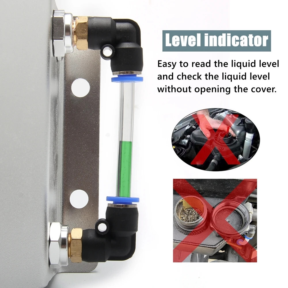 1L Universal Aluminum Coolant Radiator Overflow Recovery Water Tank ...