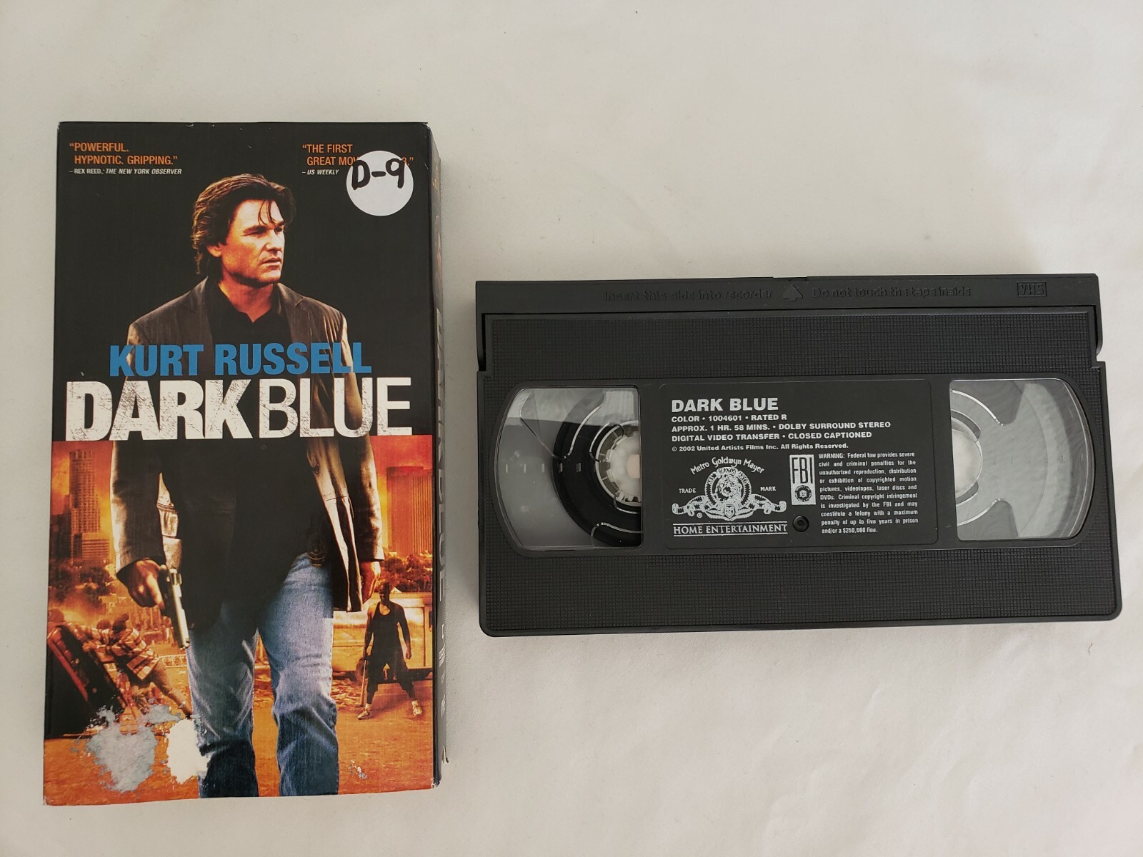 Dark Blue 2003 VHS VCR Movie Kurt Russell, Scott Speedman, Ving Rhames ...
