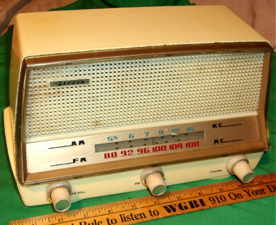 ZEPHYR AM/FM Tube Radio Plastic Tabletop (Sensei, Japan) Clean! Works ...