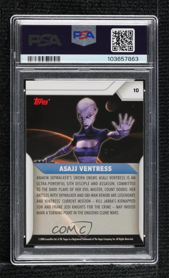 2008 Topps Star Wars: The Clone Wars Asajj Ventress #10 PSA 8 0a0s | eBay