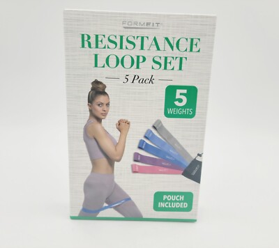FormFit Resistance Loop Set of 5 Exercise Bands Weights + Pouch SHIPS ...