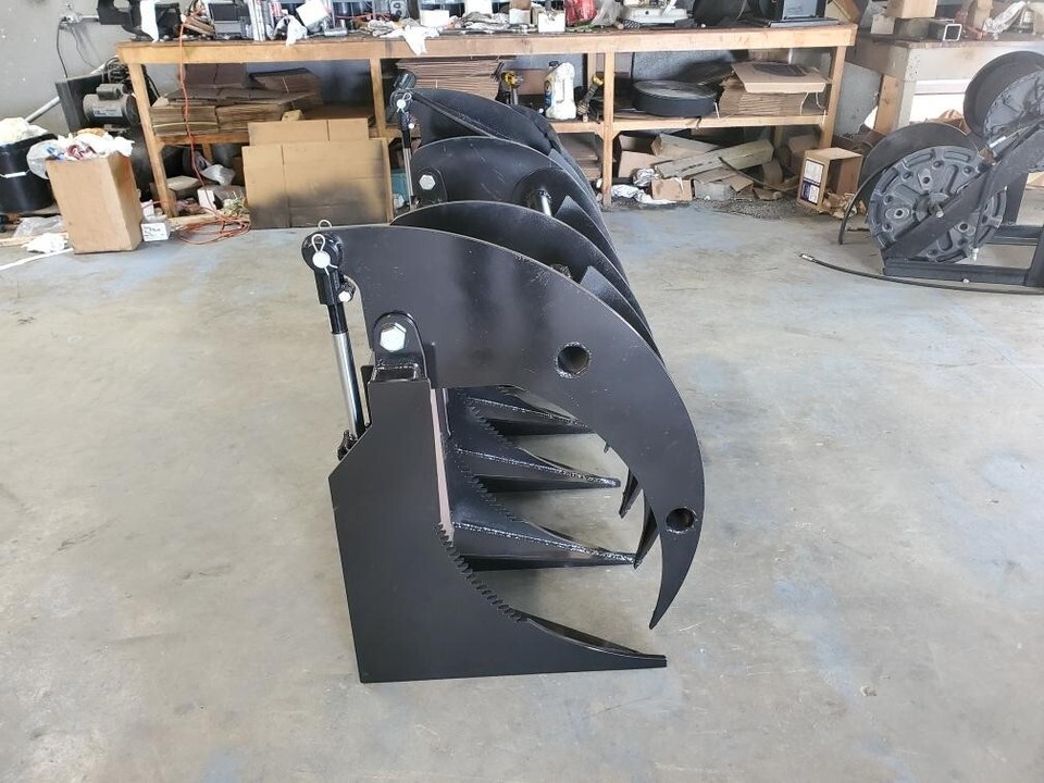 72" COMBO TINE Brush Root Rake Grapple Attachment SkidSteer Tractor ...