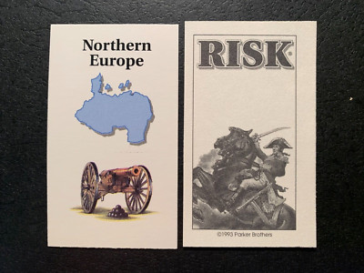 Risk 1993 NORTHERN EUROPE TERRITORY CARD Game Replacement Card Parker ...