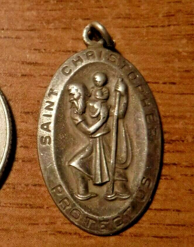 Vintage Saint Christopher Sterling Silver Catholic Medal #72 | eBay