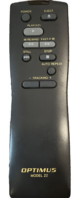 Optimus Model 22 VCR Remote Control Unit Controller Rare Tested ...