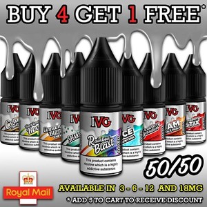 IVG E Liquid 10ml 50/50 Vape Juice All Flavours - 3mg 6mg 12mg 18mg | eBay