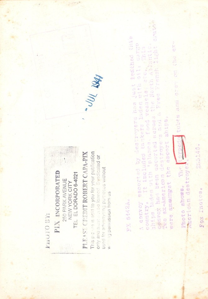 RARE WWII ALLIED TORPEDO DESTROYER ROBERT CAPA VINTAGE 1940s ORIGINAL ...