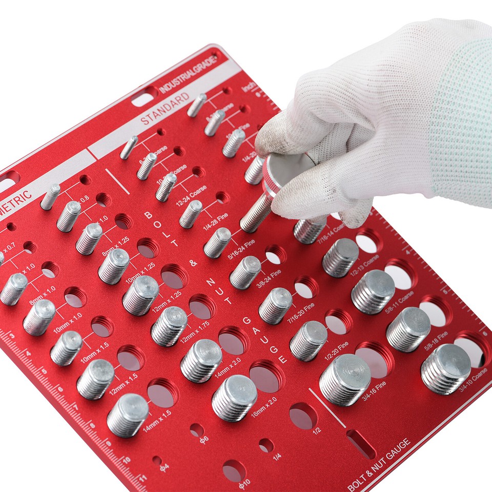 34 Nut and Bolt Thread Checker Standard and Metric Bolt Size Thread ...