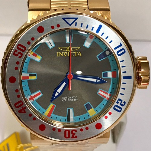 52mm Auto MARITIME Flags | Gray Dial | Goldtone Bracelet PRO DIVER ...