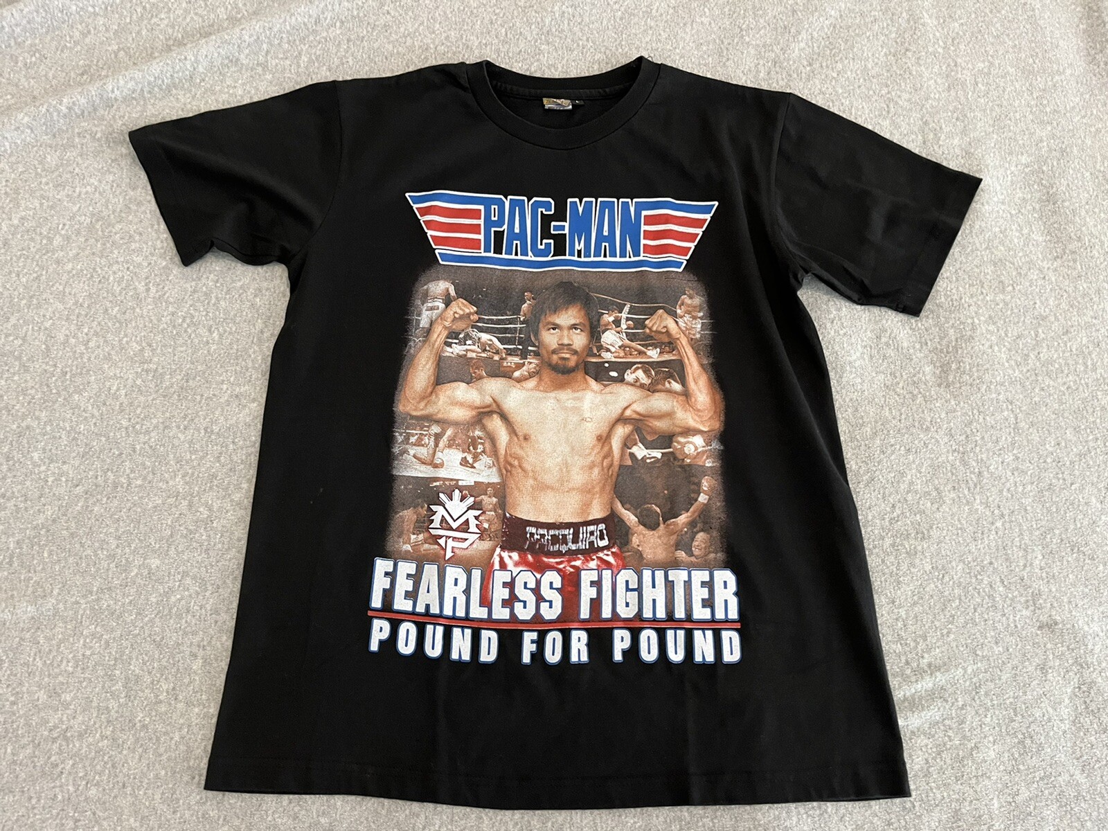 Manny Pacquiao Pac-Man Black Shirt Size Large - Gem