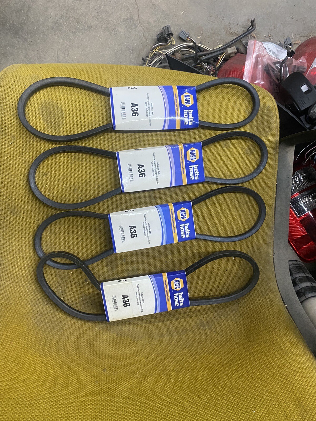 NAPA Industrial Alternator Belt A36 1/2” x 38”. 4 Belts NOS | eBay