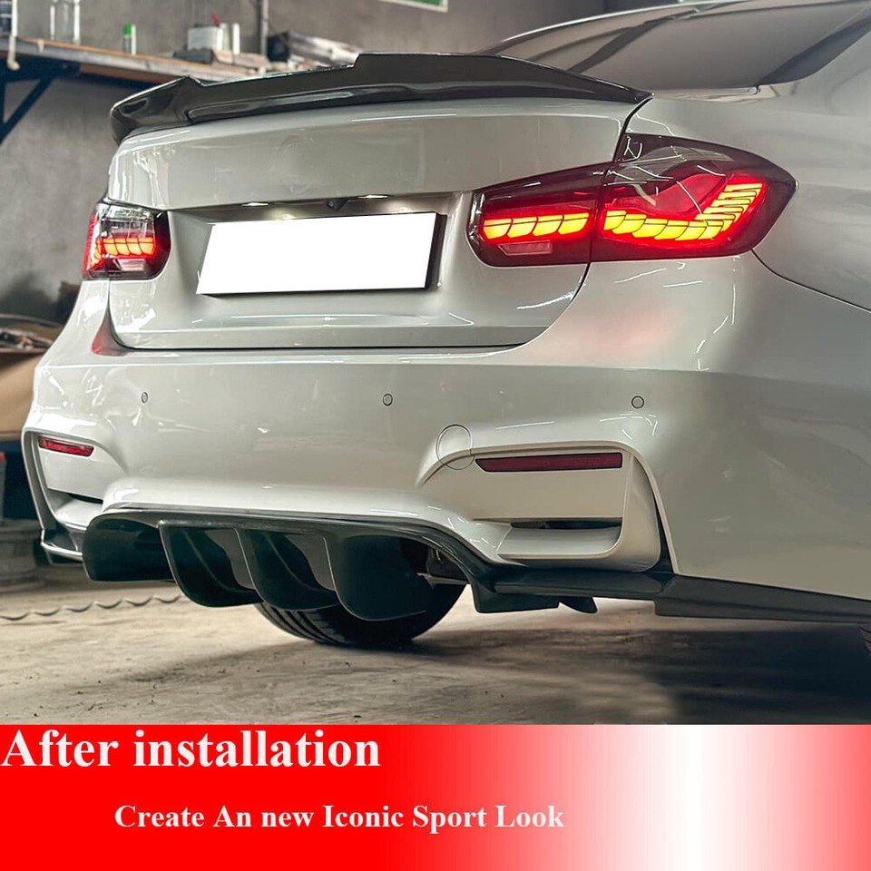 REAL CARBON Rear Trunk Spoiler Boot Wing Fit For BMW F30 330i 320i 340i ...