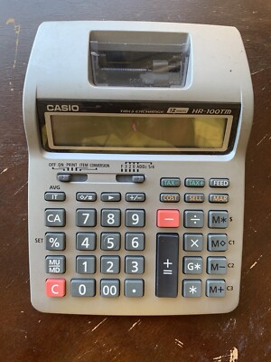 Casio Tax & Exchange 12 Digits HR-100TM Printable Calculator Pre-Owned ...