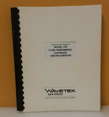 Wavetek Model 278 12 MHz Programmable Synthesized Function Generator | eBay