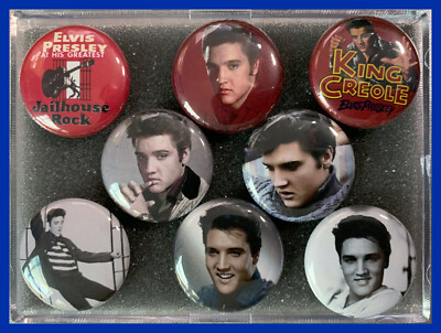 ELVIS PRESLEY Icons & Iconic Images Set of 8 (Eight) 1.0 inch Round 3M ...