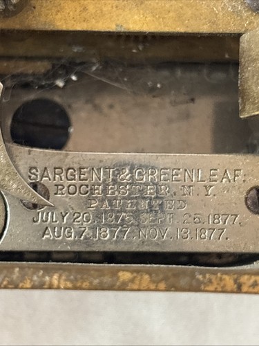 Early Sargent & Greenleaf 2 Movement Safe Vault Lock Timer Patented ...