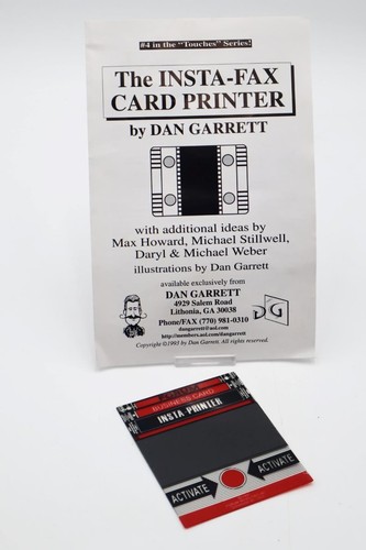 Vintage Collectible Insta-FAX Card Printer by Dan Garrett Magic Trick ...