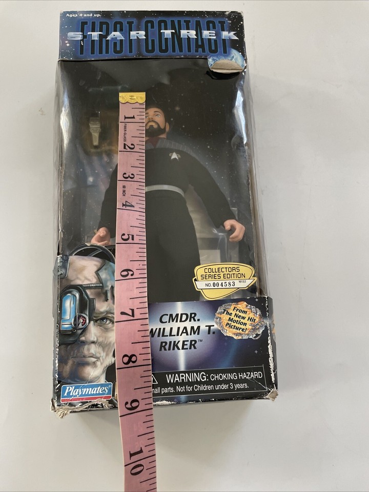 1996 Playmates Star Trek First Contact 9" Commander William Riker in ...