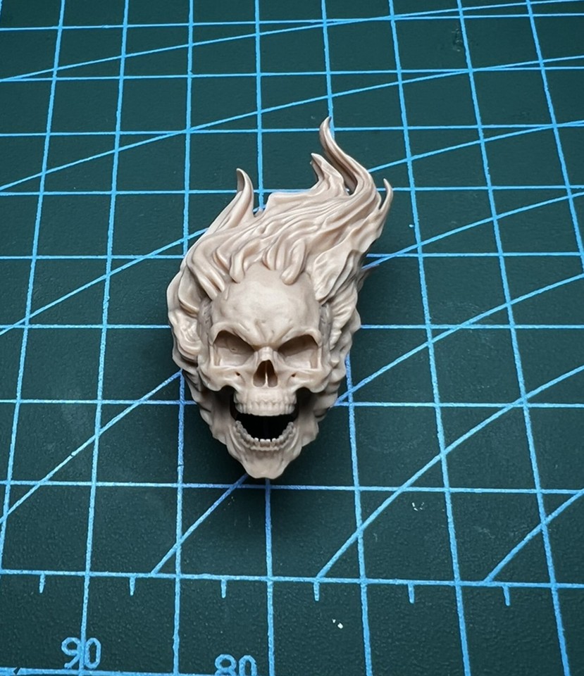 1/12 Unpainted Ghost Rider Johnny Blaze Head Sculpt Fit 6'' ML Action ...