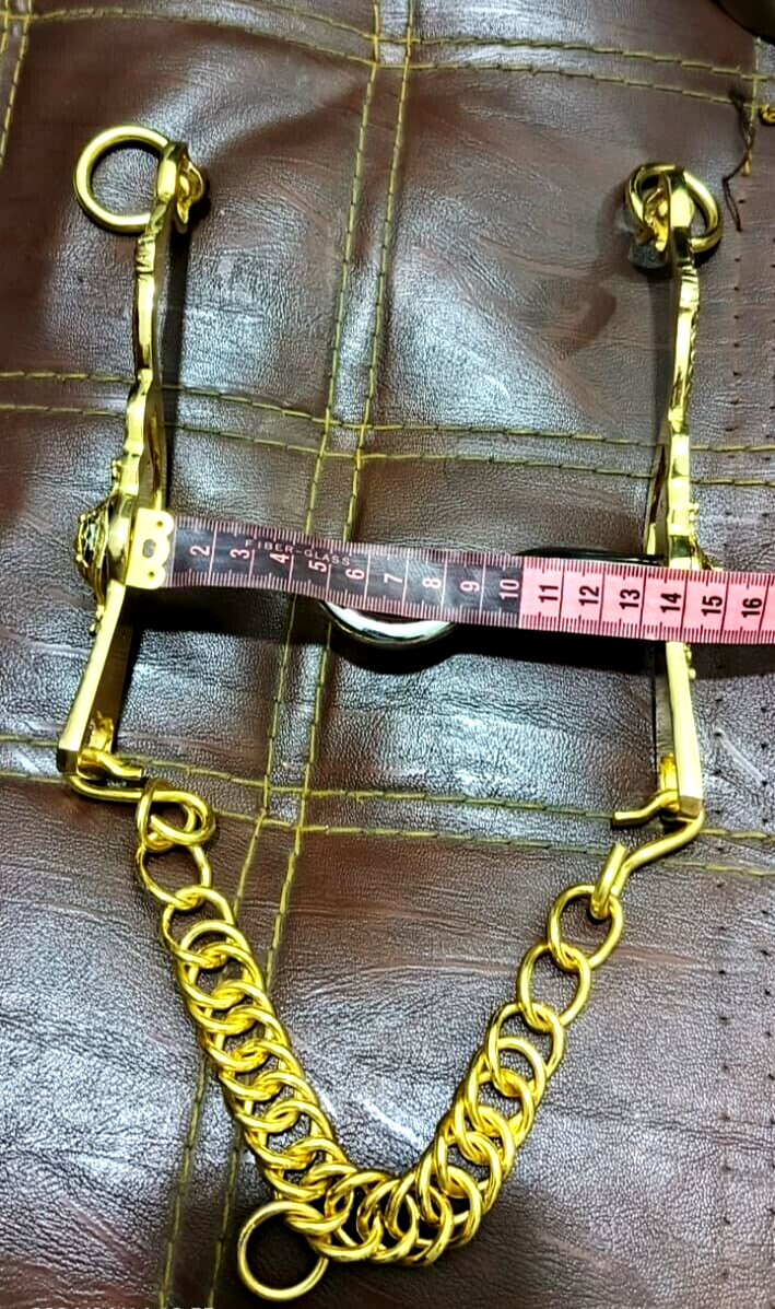 Horse Spanish Curb Bit with Low Port - Gold Plating & Stainless Steel ...