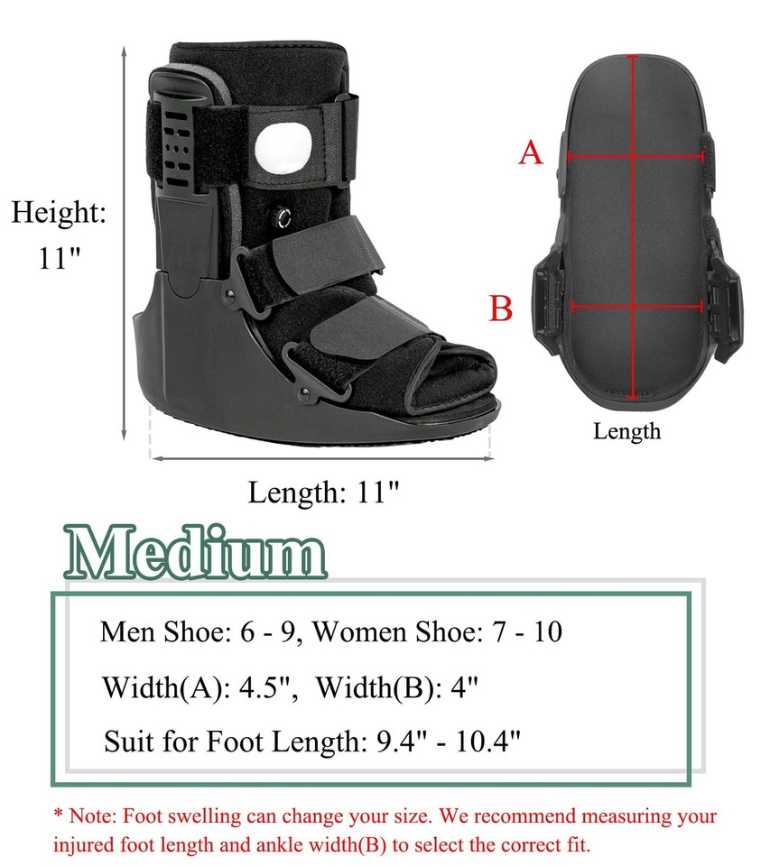 Jewlri Air Walking Boot, Fracture Boot Short Walker Protection Fits ...