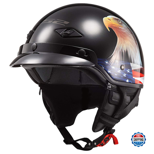 LS2 Helmets Bagger Motorcycle Half Helmet (Murica - 2X-Large) | eBay