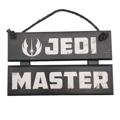 Star Wars: Jedi Master Wooden Sign w Rope. Hanging Star Wars Sign Wall ...