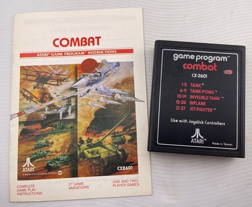 Combat Atari Game Program Video Game Cartridge 1977 With Manual ...