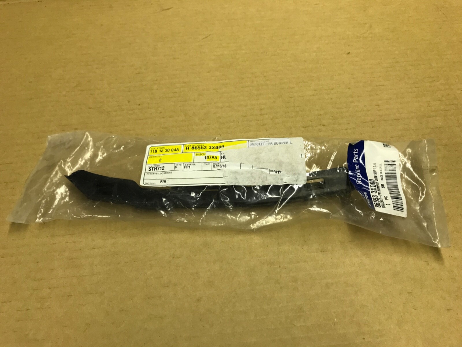 New OEM 11-16 Hyundai Elantra front bumper support LH 86553-3X000 12 13 ...