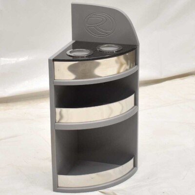 Regency Pontoon Boat Corner Storage Shelf Gray LED Cup Holders | eBay