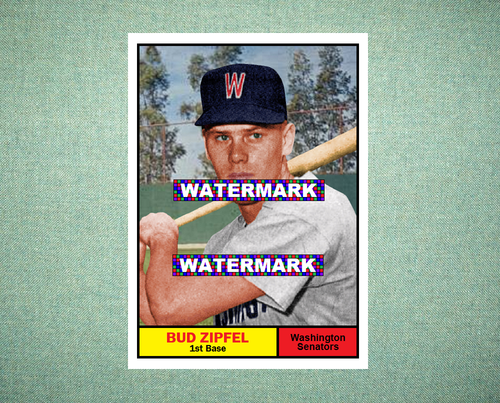 Bud Zipfel Washington Senators 1961 Style Custom Baseball Art Card | eBay