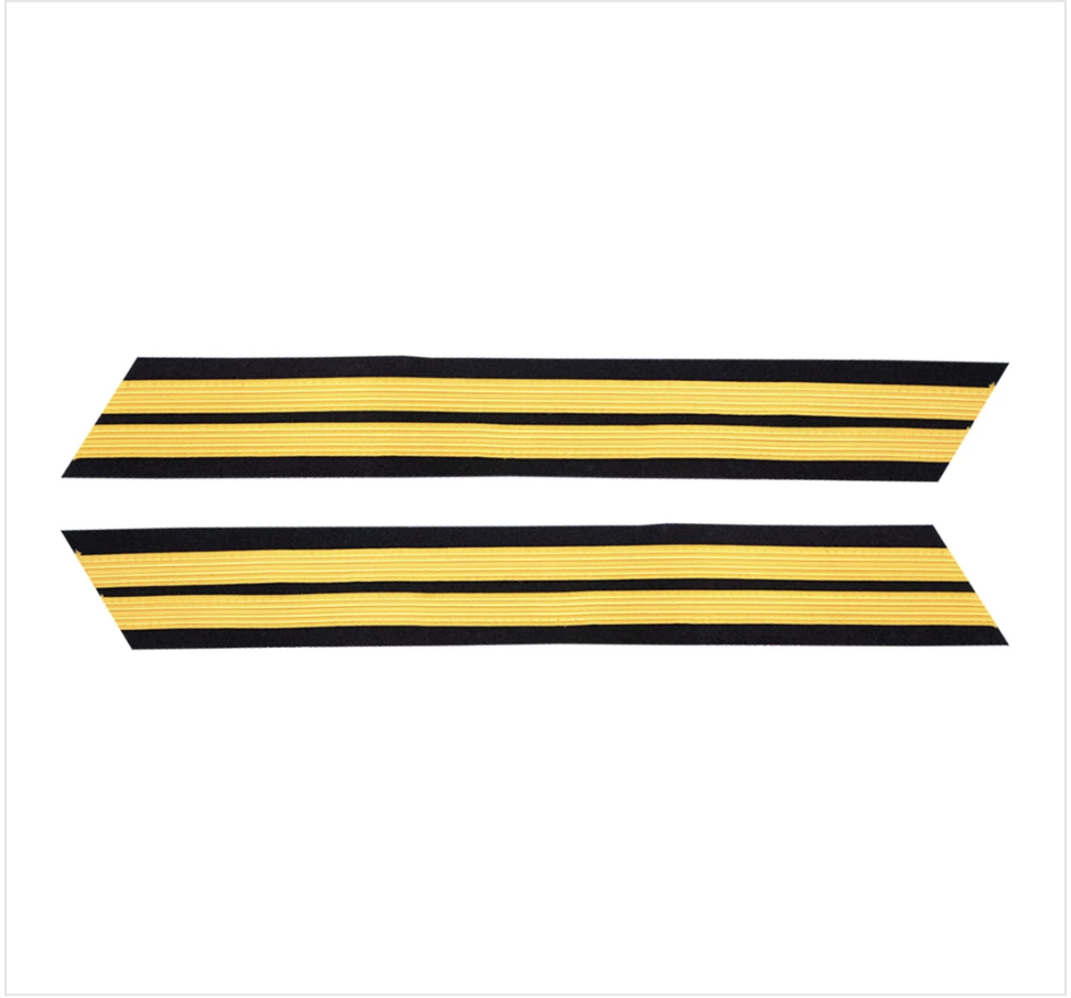 GENUINE U.S. ARMY SERVICE STRIPE: GOLD EMBROIDERED ON BLUE - MALE, SET ...