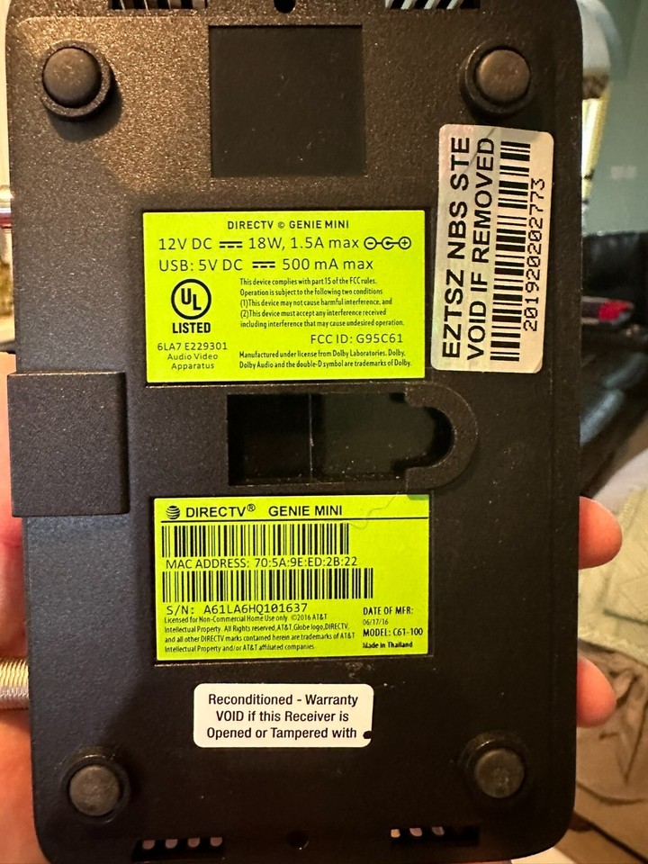 DirecTV 4K Genie Mini Client for All Genie DVRs and Receivers C61-100 ...