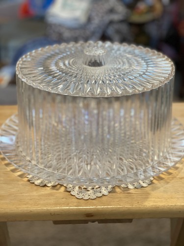 MCM LUCITE CAKE PLATE AND LID | eBay