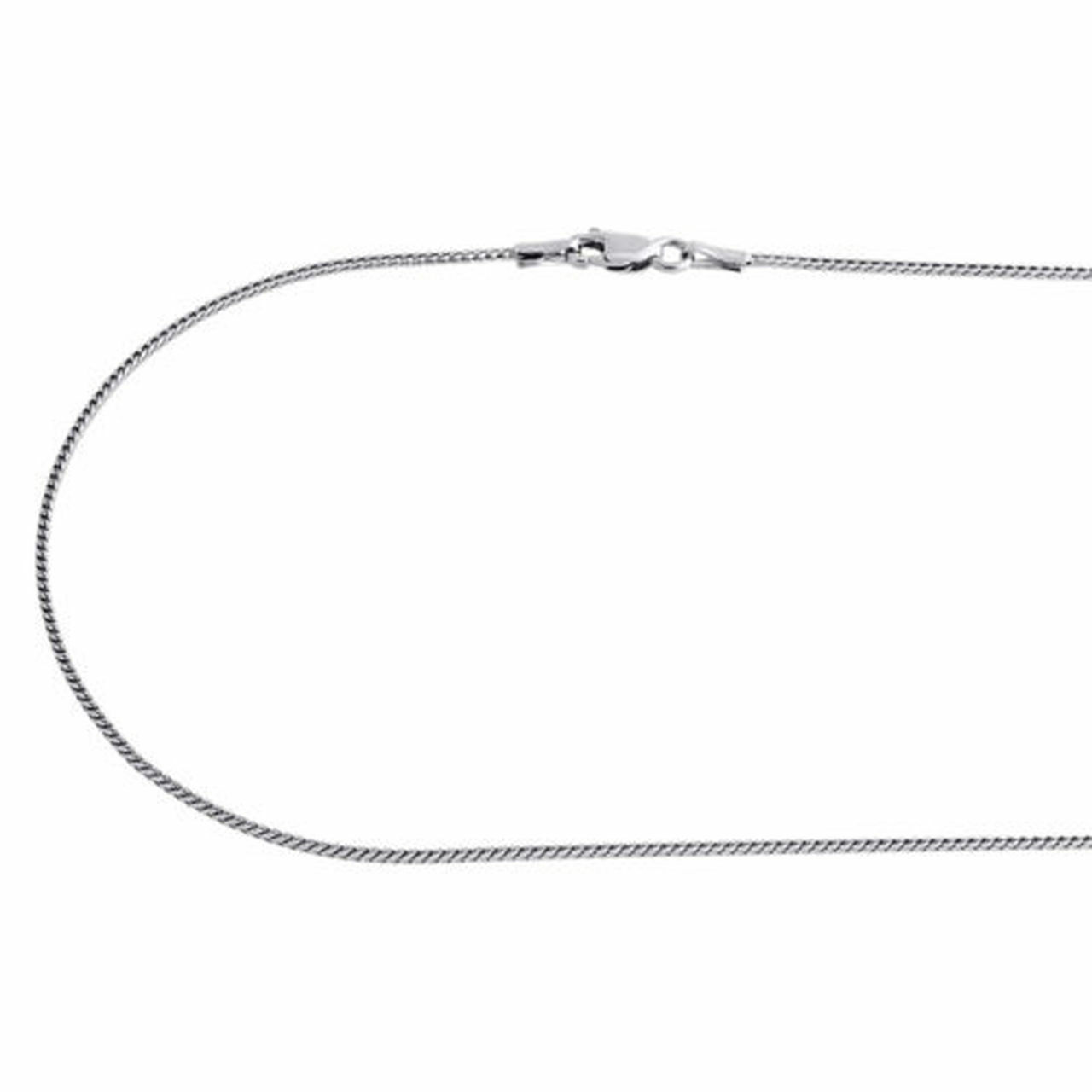 Real 10K White Gold Franco Box Chain Closed Link 0.85mm Necklace 20 ...