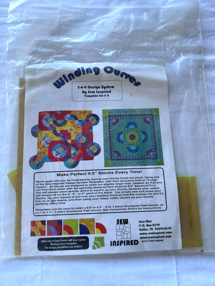 Sew Inspired by Sara Moe. "Winding Curves" Quilt Quilting Templates ...