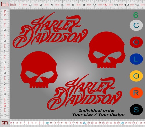 Cursive Harley-Davidson Fuel Gas Tank Stickers Decals Emblems (SET OF 4 ...