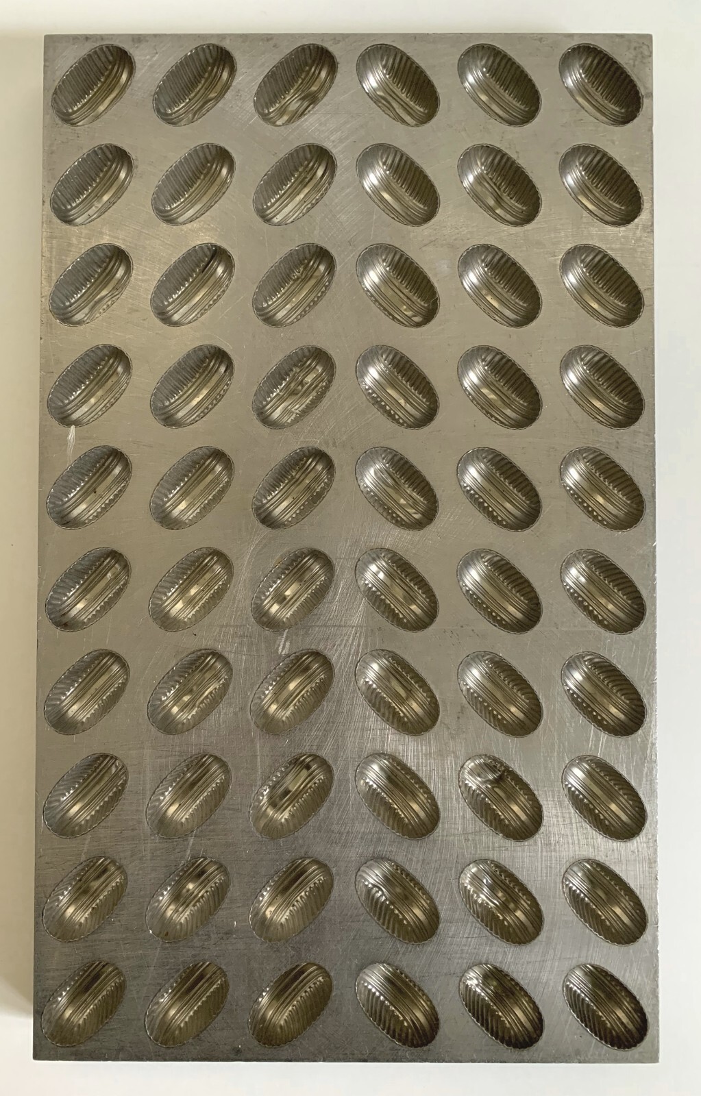 Antique COMMERCIAL Industrial Metal CANDY CHOCOLATE MOLD TRAY PAN Oval ...